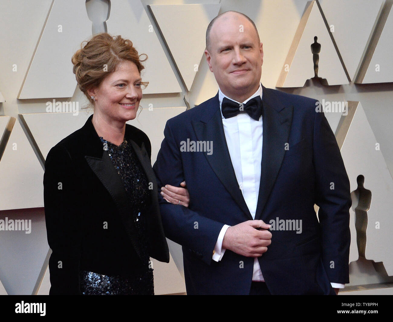 (L-R) Caitlin Feige and Kevin Feige arrive on the red carpet for the ...