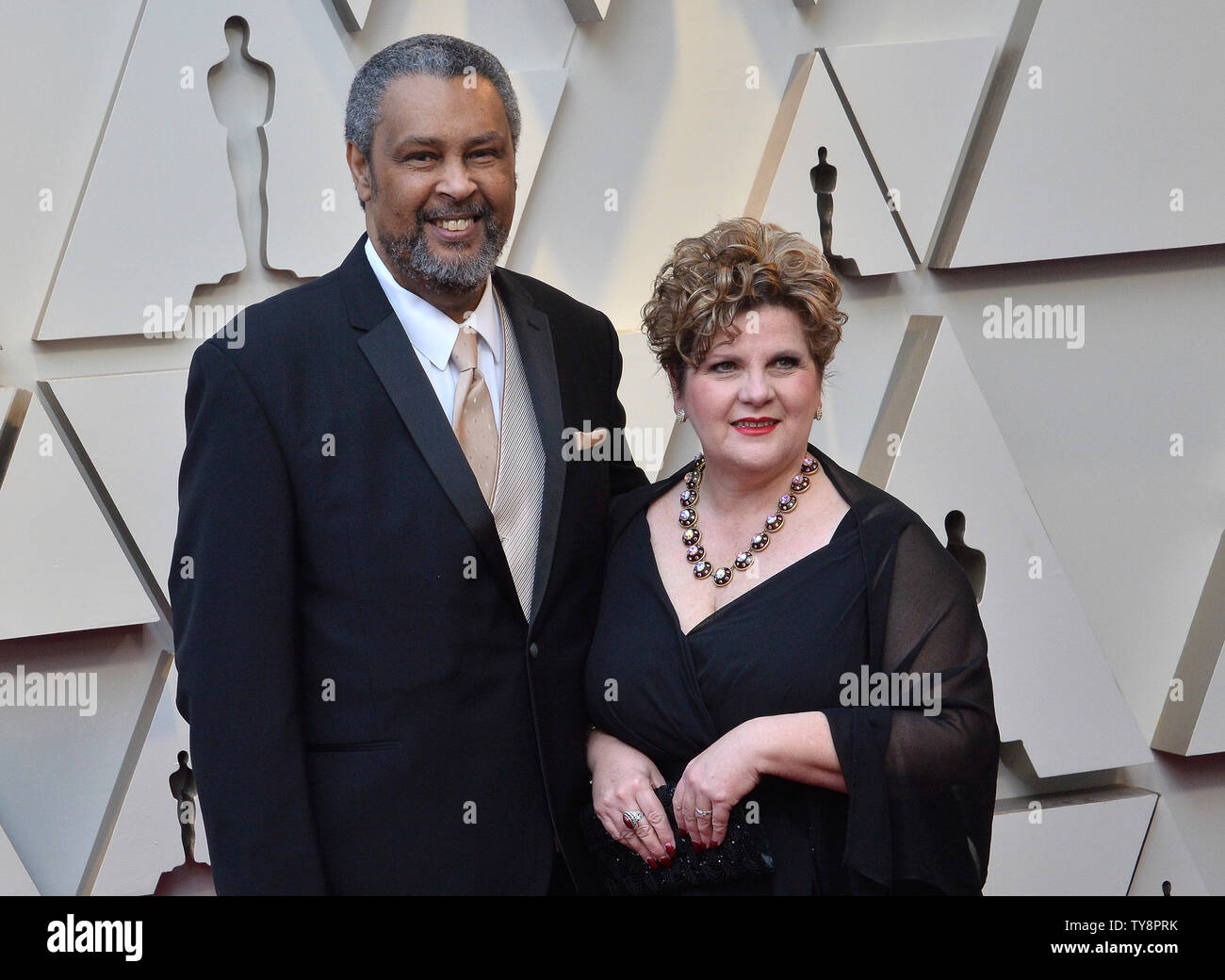 Kevin Willmott (L) and guest arrive on the red carpet for the 91st ...