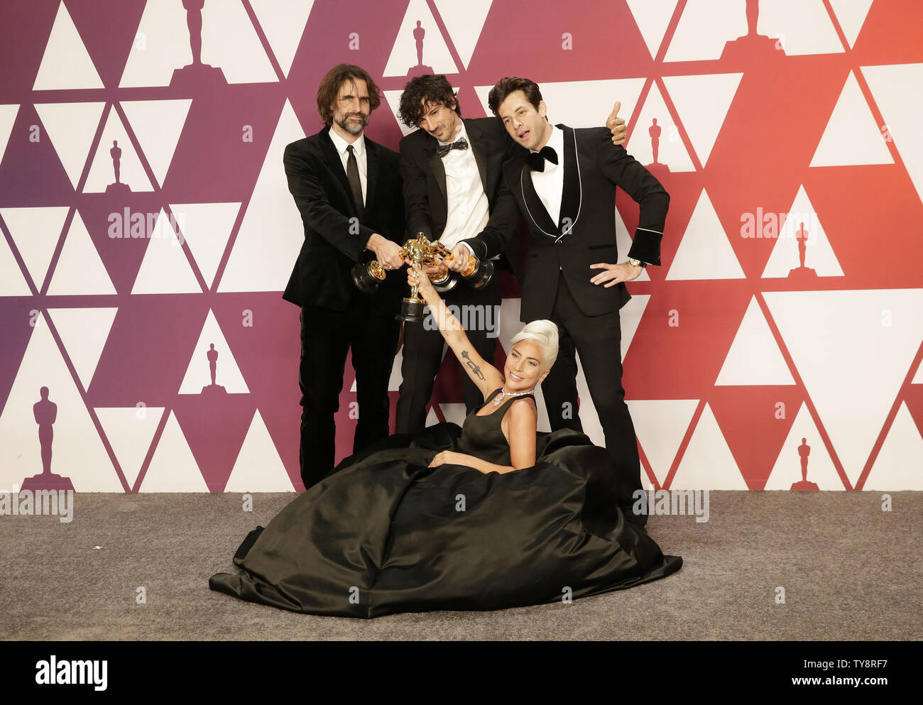 (L-R) Andrew Wyatt, Anthony Rossomando, Mark Ronson and Lady Gaga ...