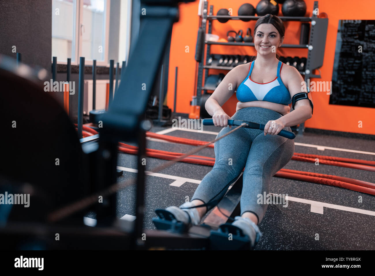 Overweight Woman In Sports Clothing High Resolution Stock Photography ...