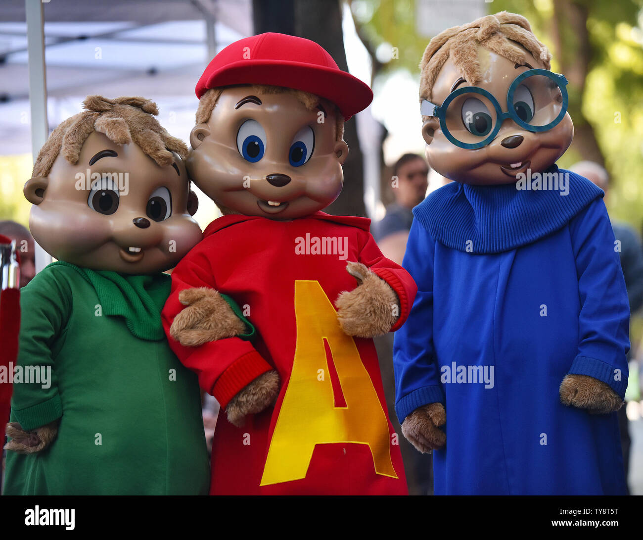 Alvin and The Chipmunks attend the star unveiling ceremony honoring the ...