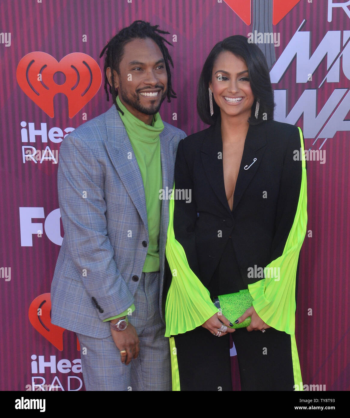 (L-R) Miguel and Nazanin Mandi arrive for the sixth annual iHeartRadio ...