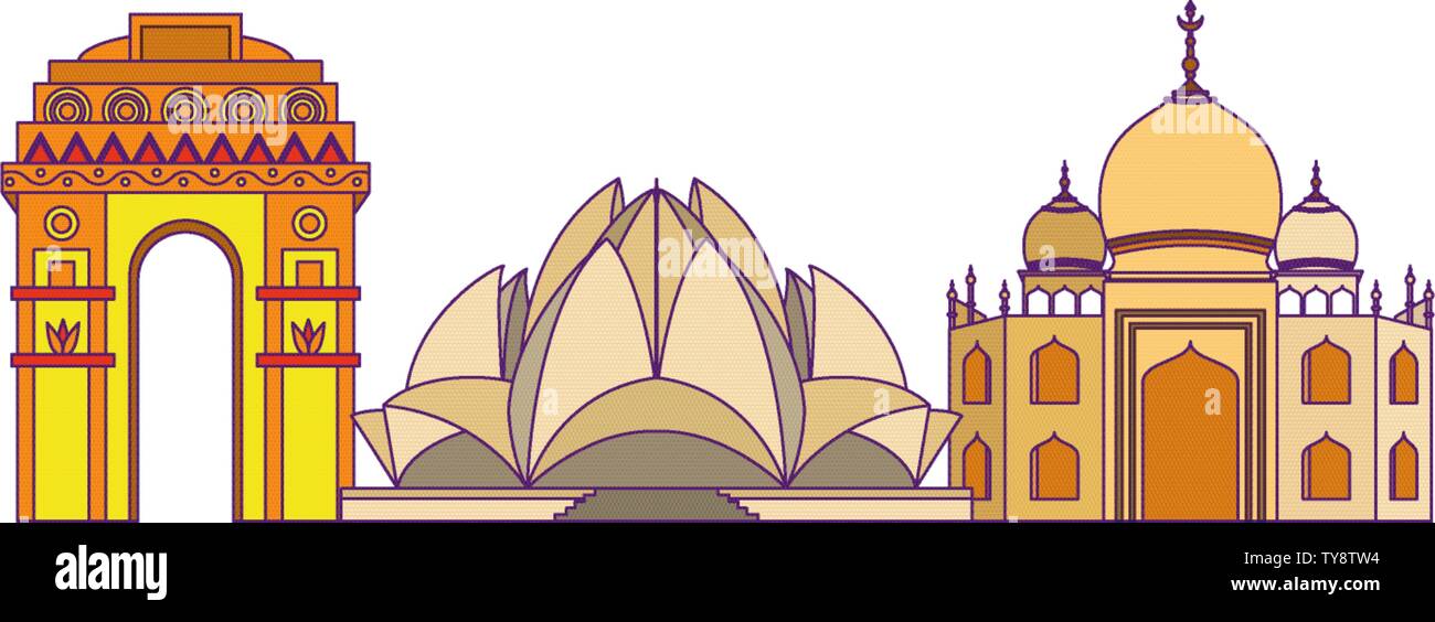 indian building monuments icon cartoon Stock Vector Image & Art - Alamy