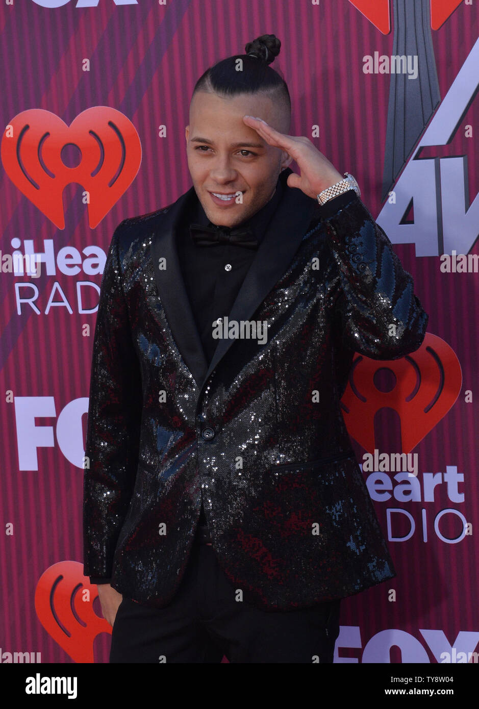 Nio Garcia arrives for the sixth annual iHeartRadio Music Awards at the ...