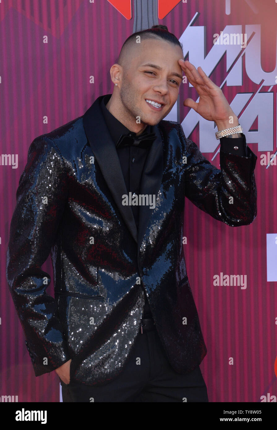 Nio Garcia arrives for the sixth annual iHeartRadio Music Awards at the ...
