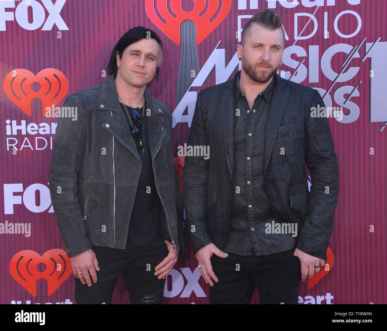 (L-R) Matt Walst and Neil Sanderson arrive for the sixth annual ...