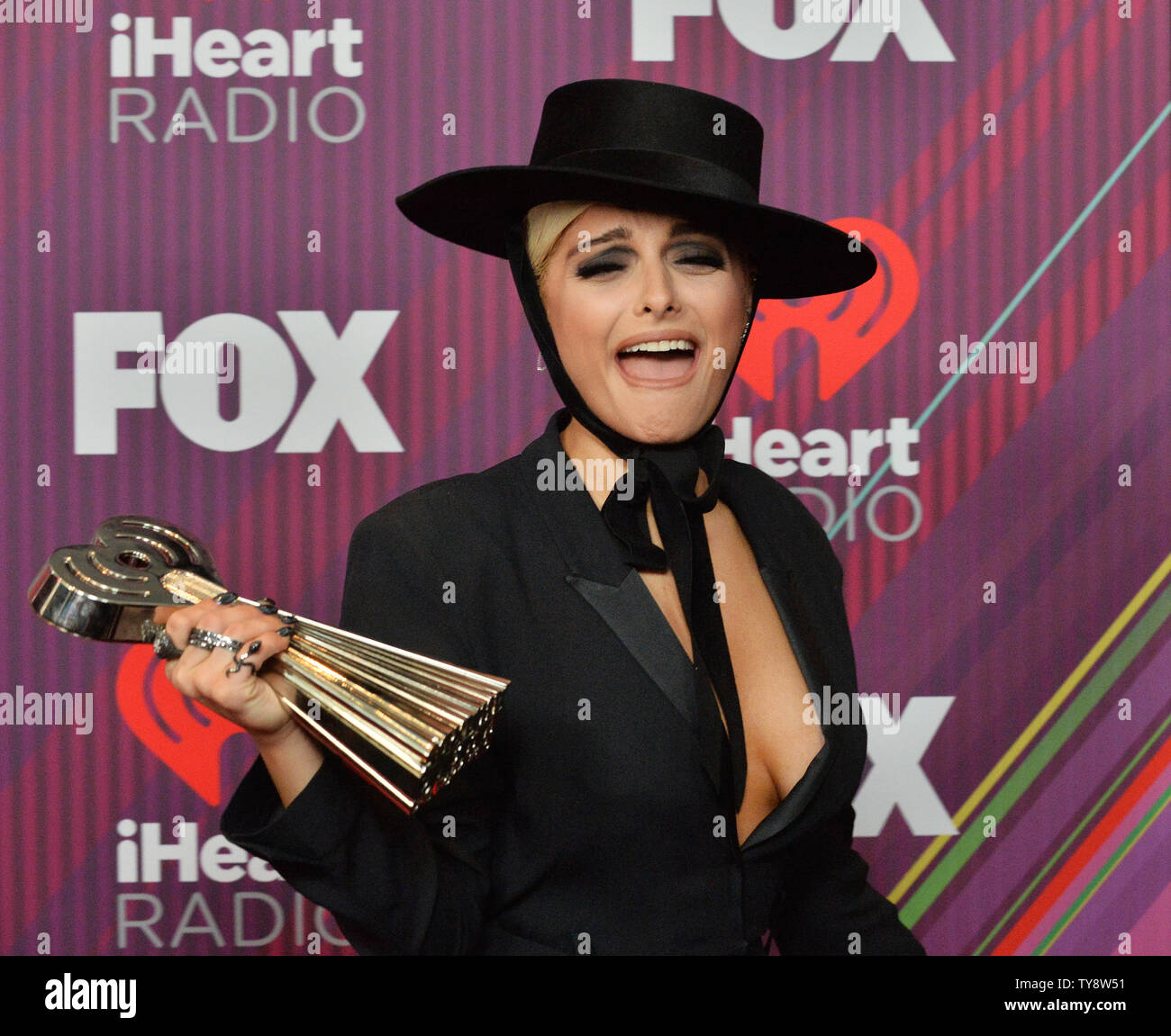 Bebe Rexha, co-winner of Country Song of the Year award for 'Meant to ...