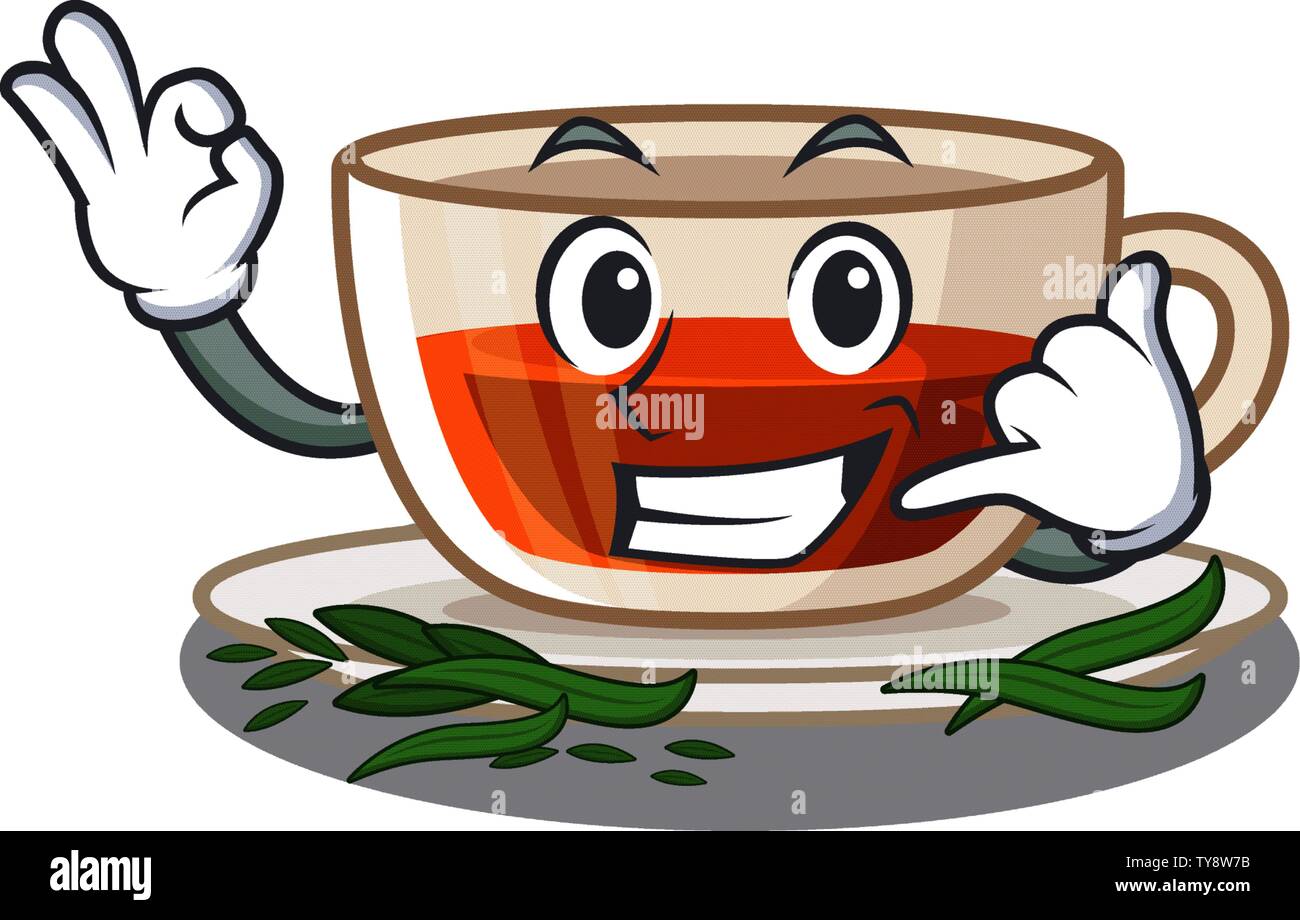 Call me darjeeling tea above wooden cartoon table Stock Vector Image ...