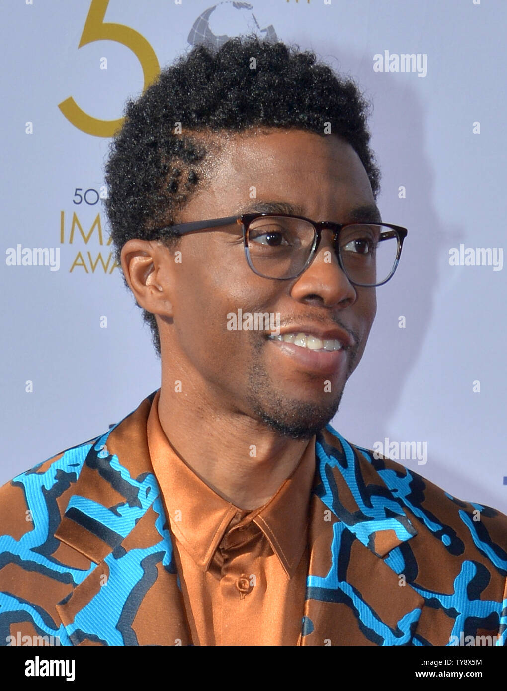 Chadwick Boseman arrives for the 50th annual NAACP Image Awards at the ...