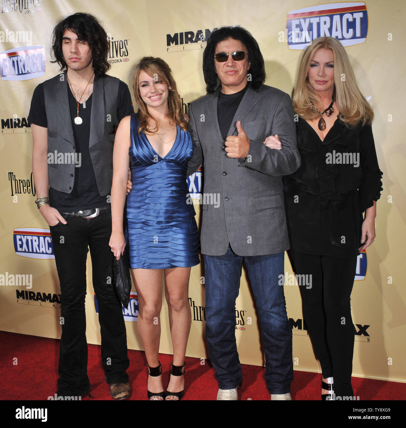 LOS ANGELES, CA. August 24, 2009: KISS star Gene Simmons with wife ...