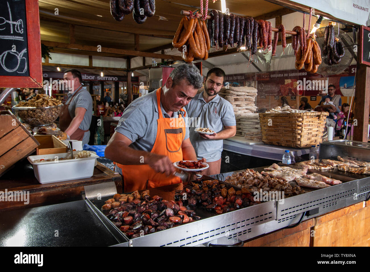 FARO, PORTUGAL - OCTOBER 2018: Fun fair event Santa Iria with games ...