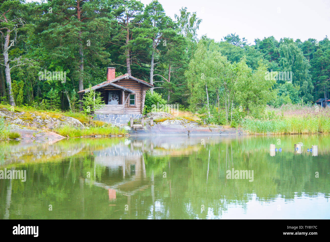 Sea and woods in Finland's fjord Stock Photo - Alamy