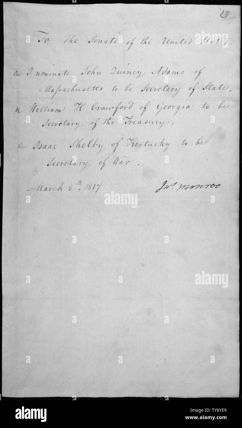 John quincy adams 1817 Black and White Stock Photos & Images - Alamy