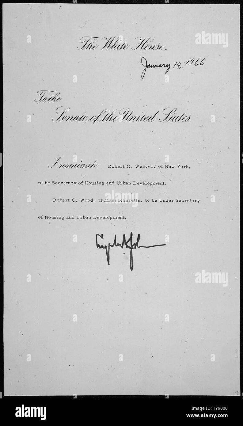 Secretary robert weaver hi-res stock photography and images - Alamy