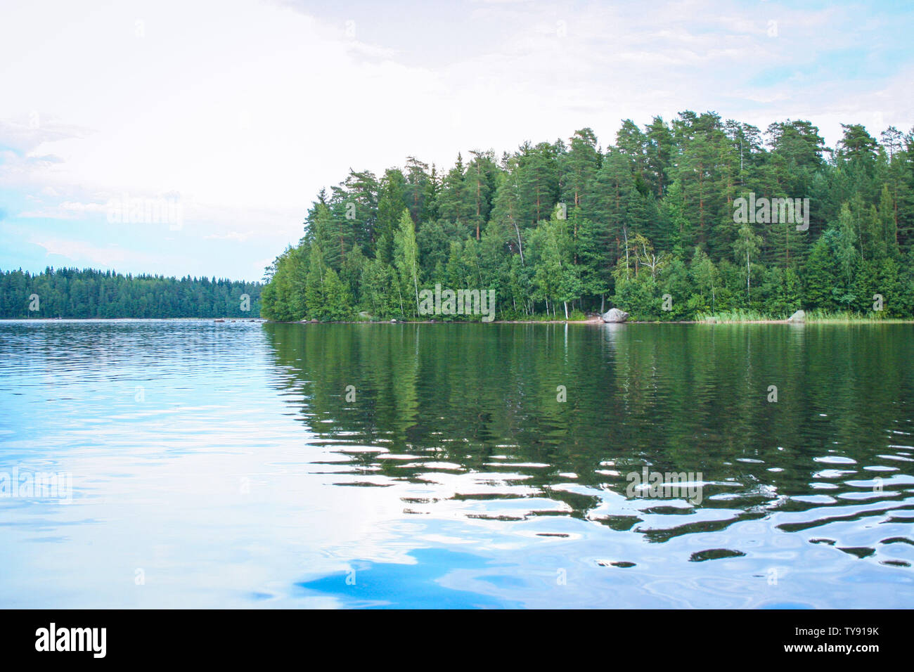 landscape of lake Saimaa, Finland Stock Photo - Alamy