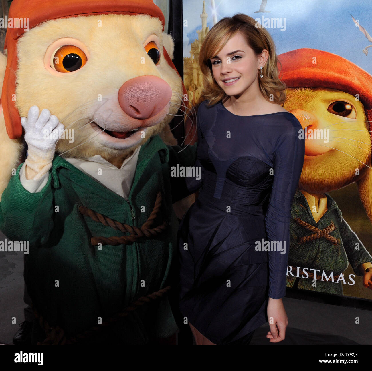 British actress Emma Watson, the voice of Princess Pea in the animated motion picture comedy ...
