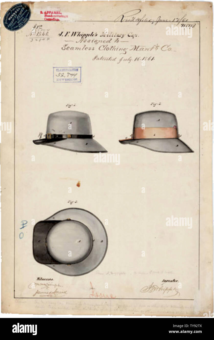 U.S. Patent 32,849 Stock Photo - Alamy