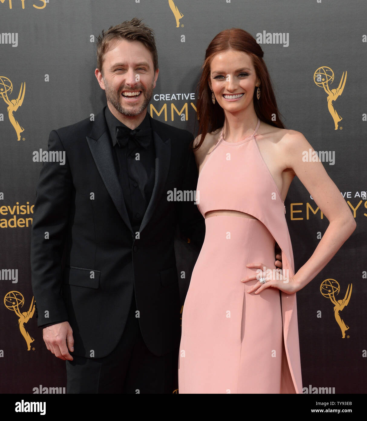 Actor Chris Hardwick and his wife Lydia Hearst attend the Creative Arts ...
