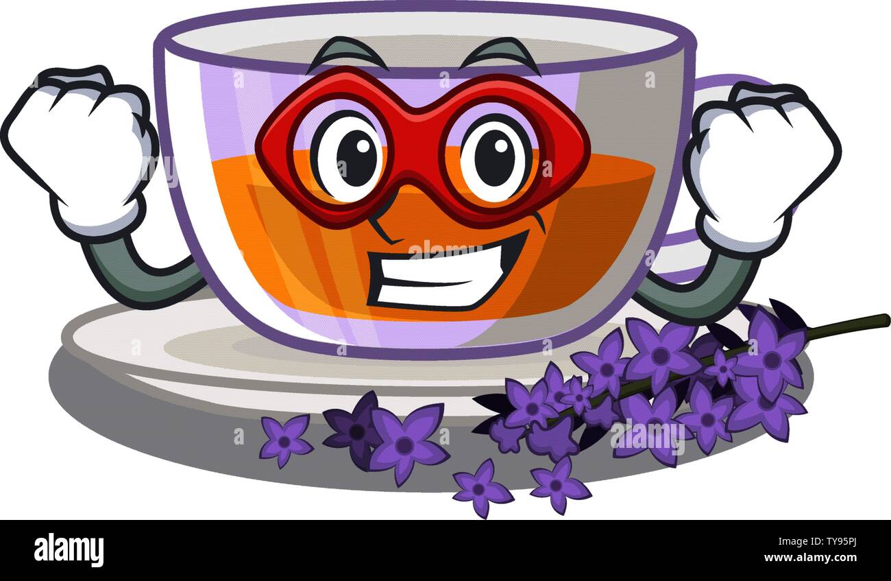 Super hero lavender tea isolated with the cartoon Stock Vector Image ...
