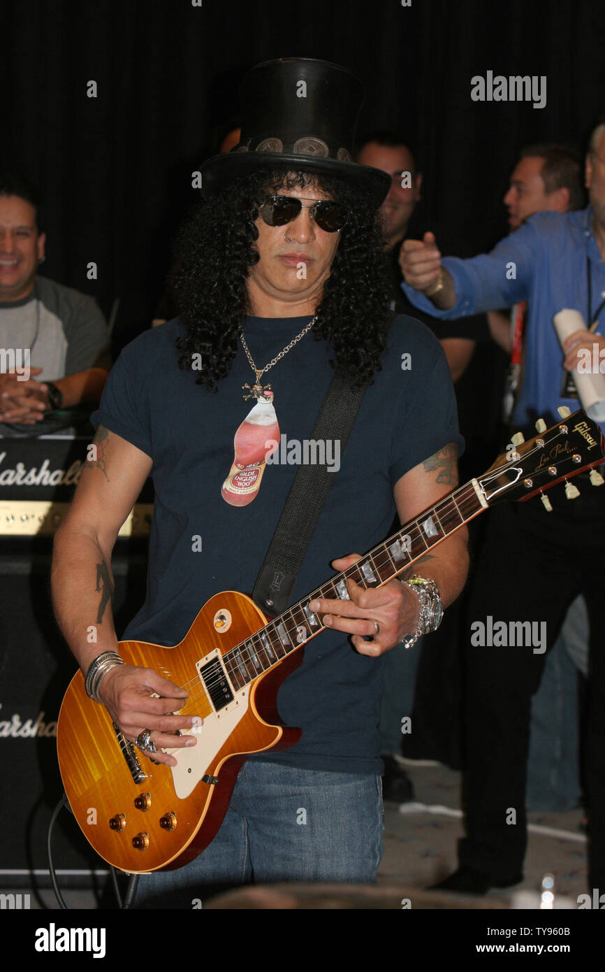 Rock icon Slash of the band Velvet Revolver performs during the Rock 'N ...