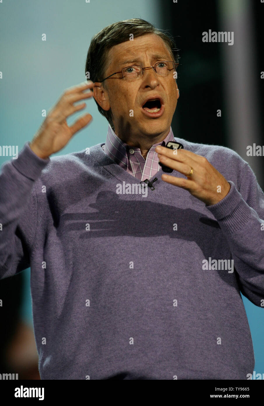 Microsoft chairman Bill Gates delivers the keynote address at the ...