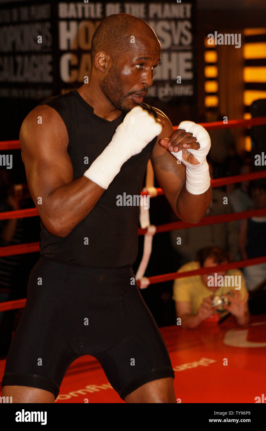 World light heavyweight boxing champion Bernard Hopkins appears for a ...
