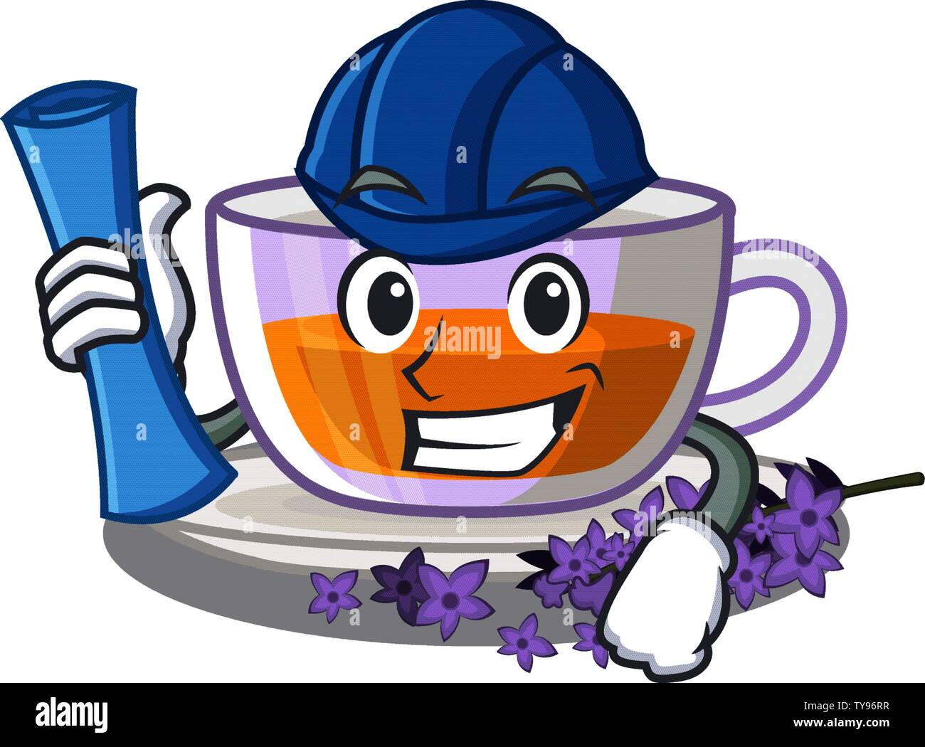 Architect lavender tea isolated with the cartoon Stock Vector Image ...