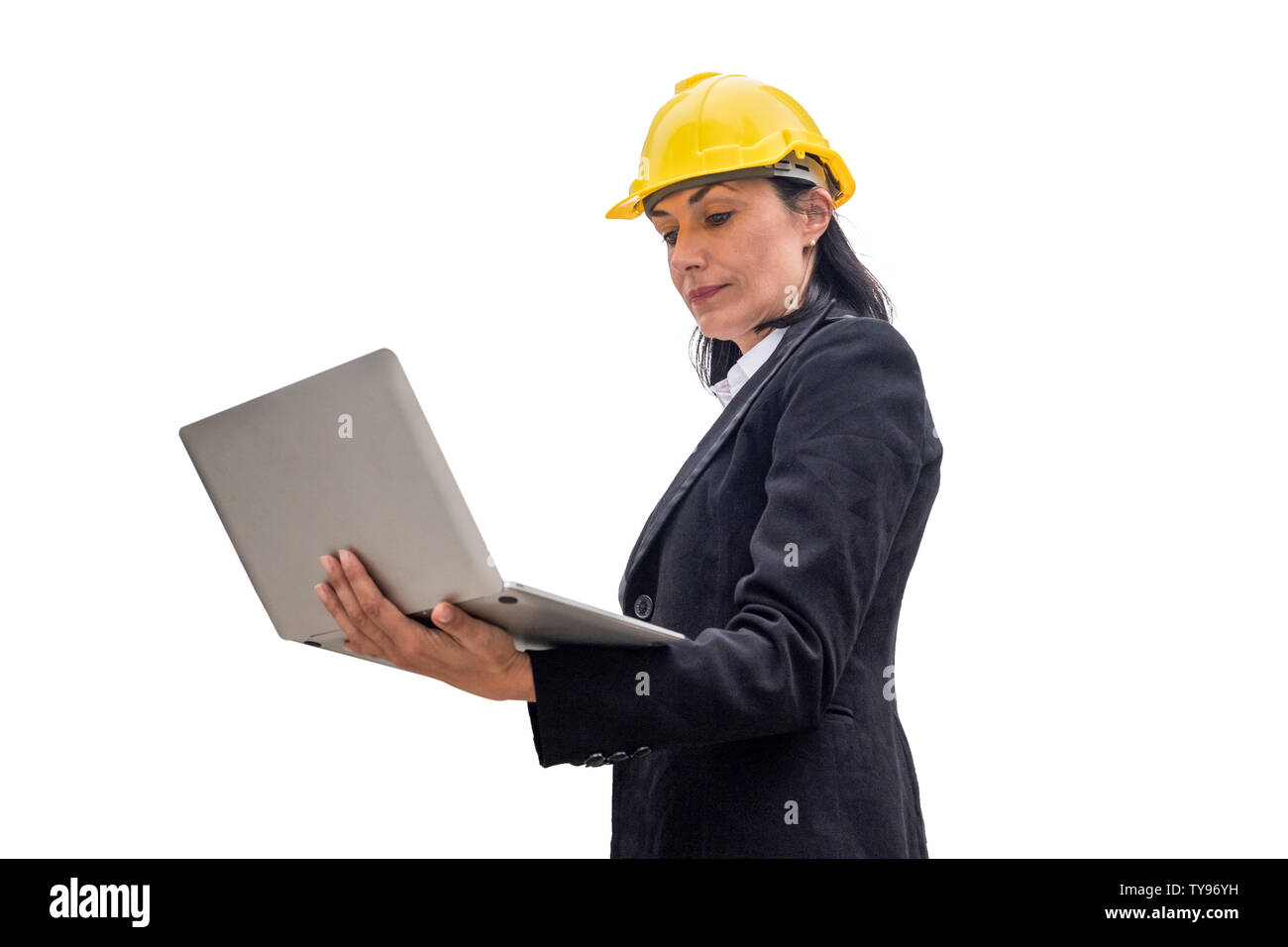 Engineer holding yellow helmet hi-res stock photography and images - Alamy