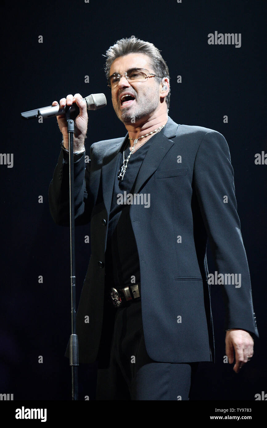 George Michael performs at the MGM Grand arena in Las Vegas, Nevada on ...