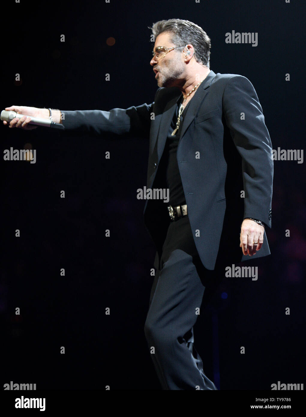 George Michael performs at the MGM Grand arena in Las Vegas, Nevada on ...