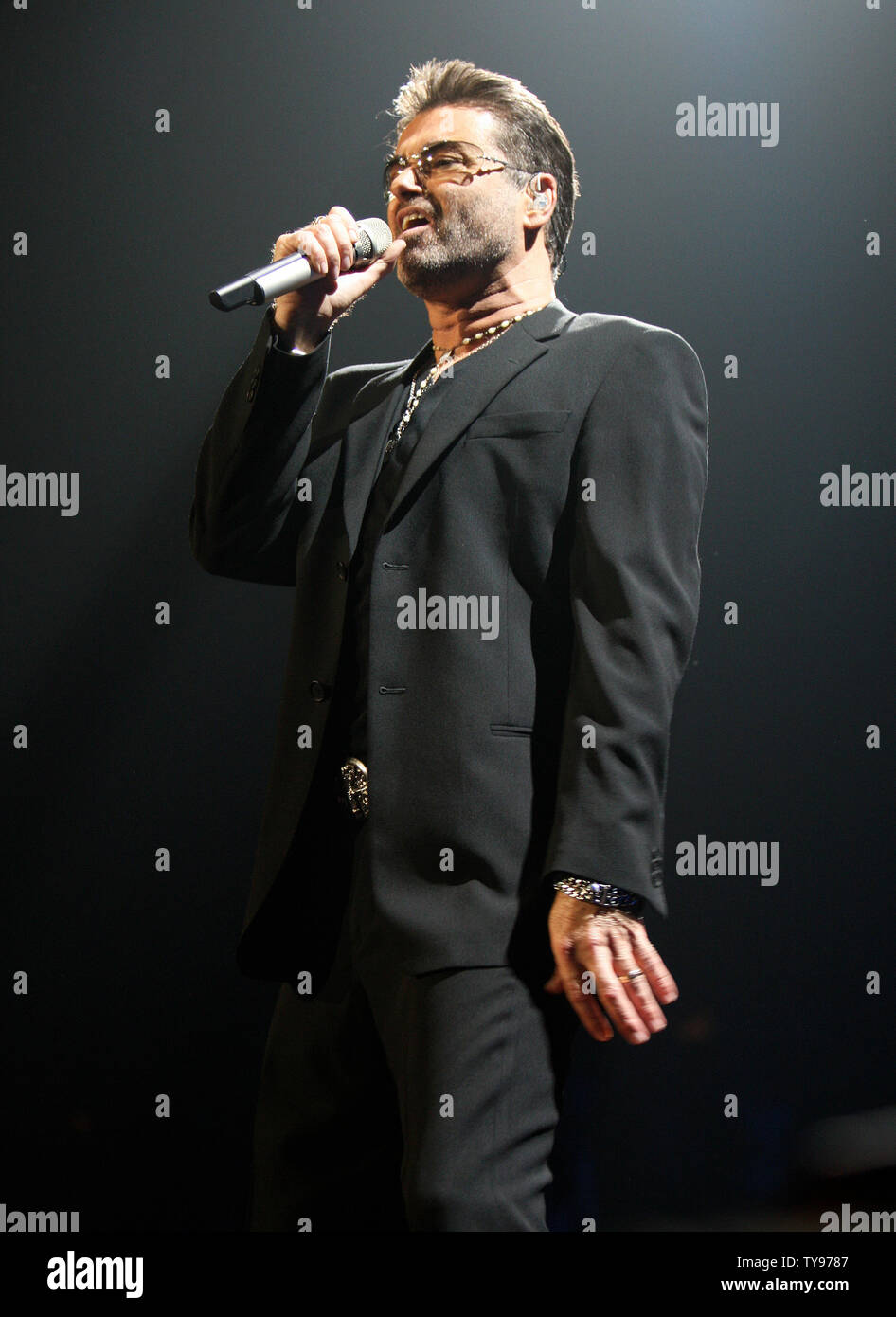 George Michael performs at the MGM Grand arena in Las Vegas, Nevada on ...