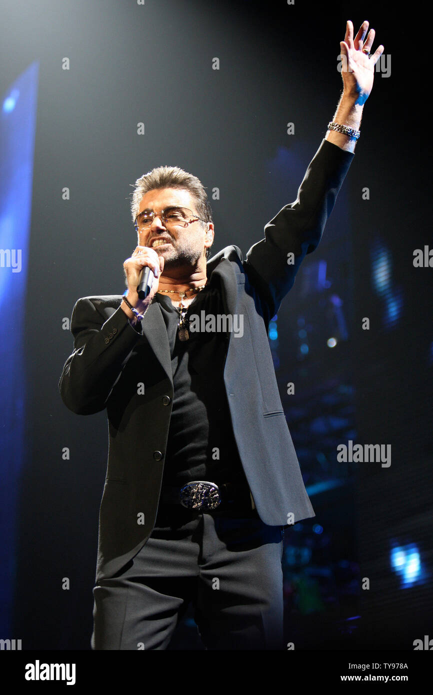 George Michael performs at the MGM Grand arena in Las Vegas, Nevada on ...