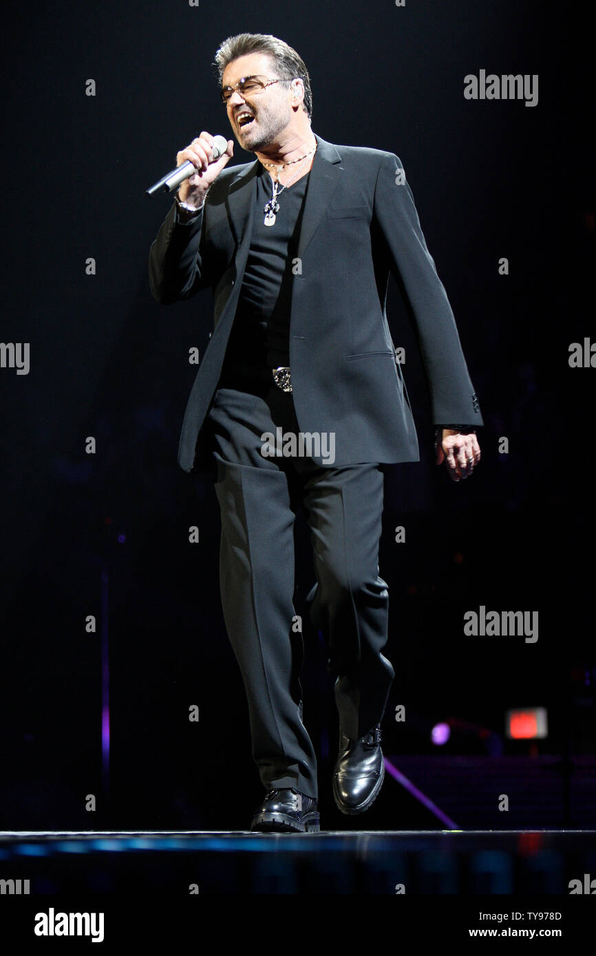 George Michael performs at the MGM Grand arena in Las Vegas, Nevada on ...