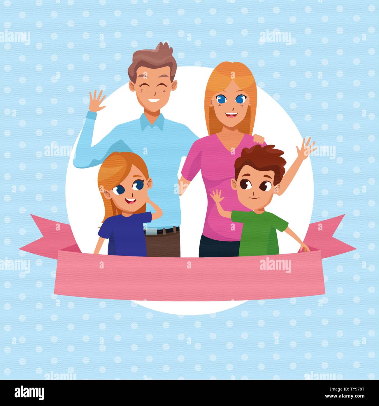 Family parents and kids cartoons Stock Vector Image & Art - Alamy