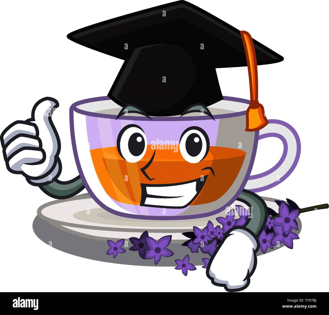 Graduation lavender tea isolated with the cartoon Stock Vector Image ...