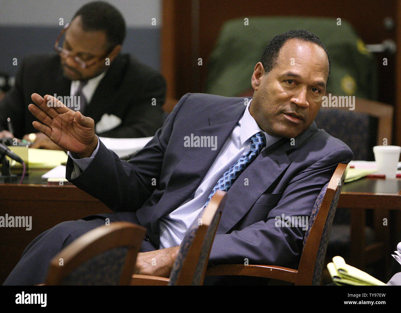 O.J. Simpson appears in court during his trial in Las Vegas, Nevada on ...