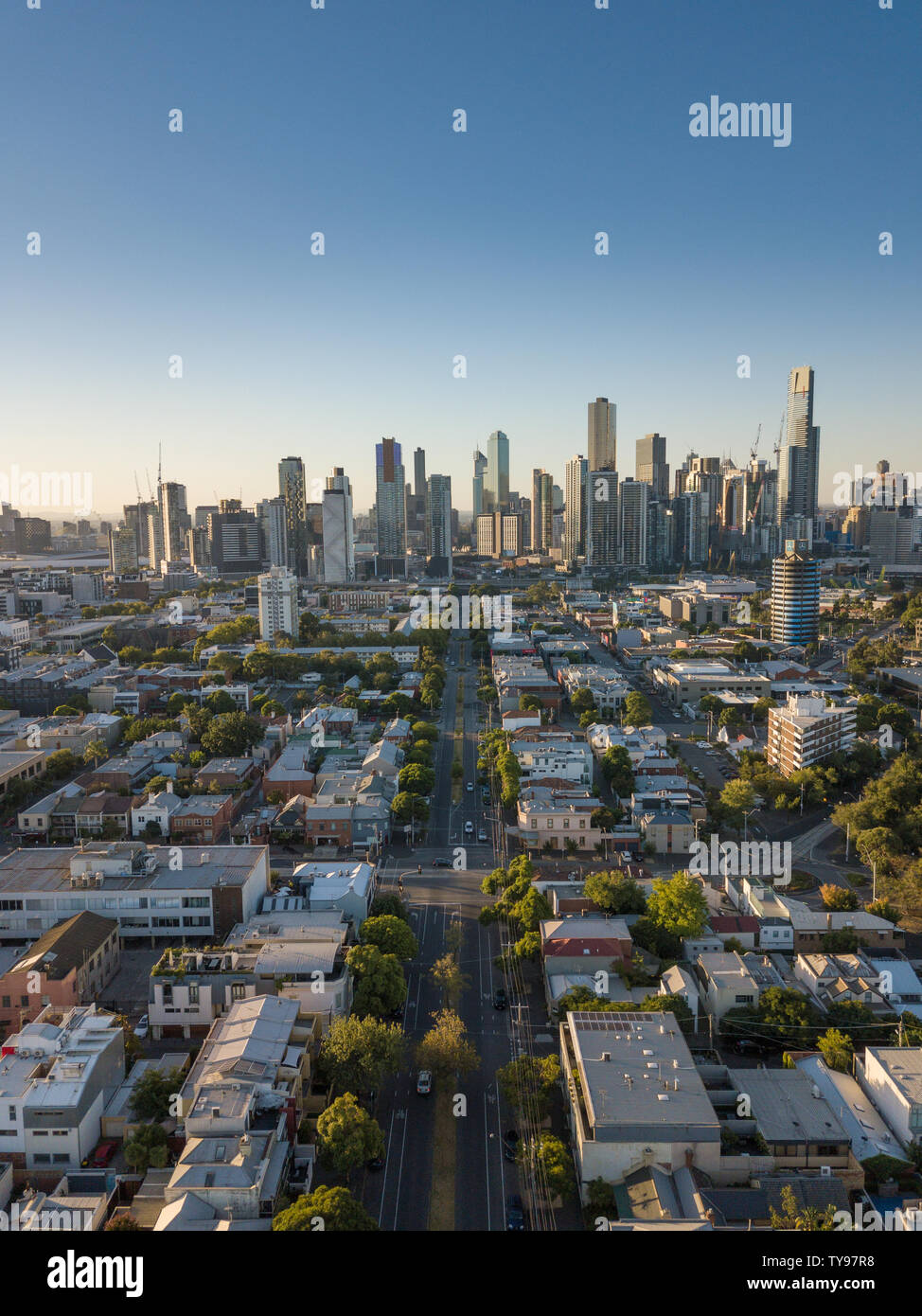 Melbourne aerial view sunrise hi-res stock photography and images - Alamy