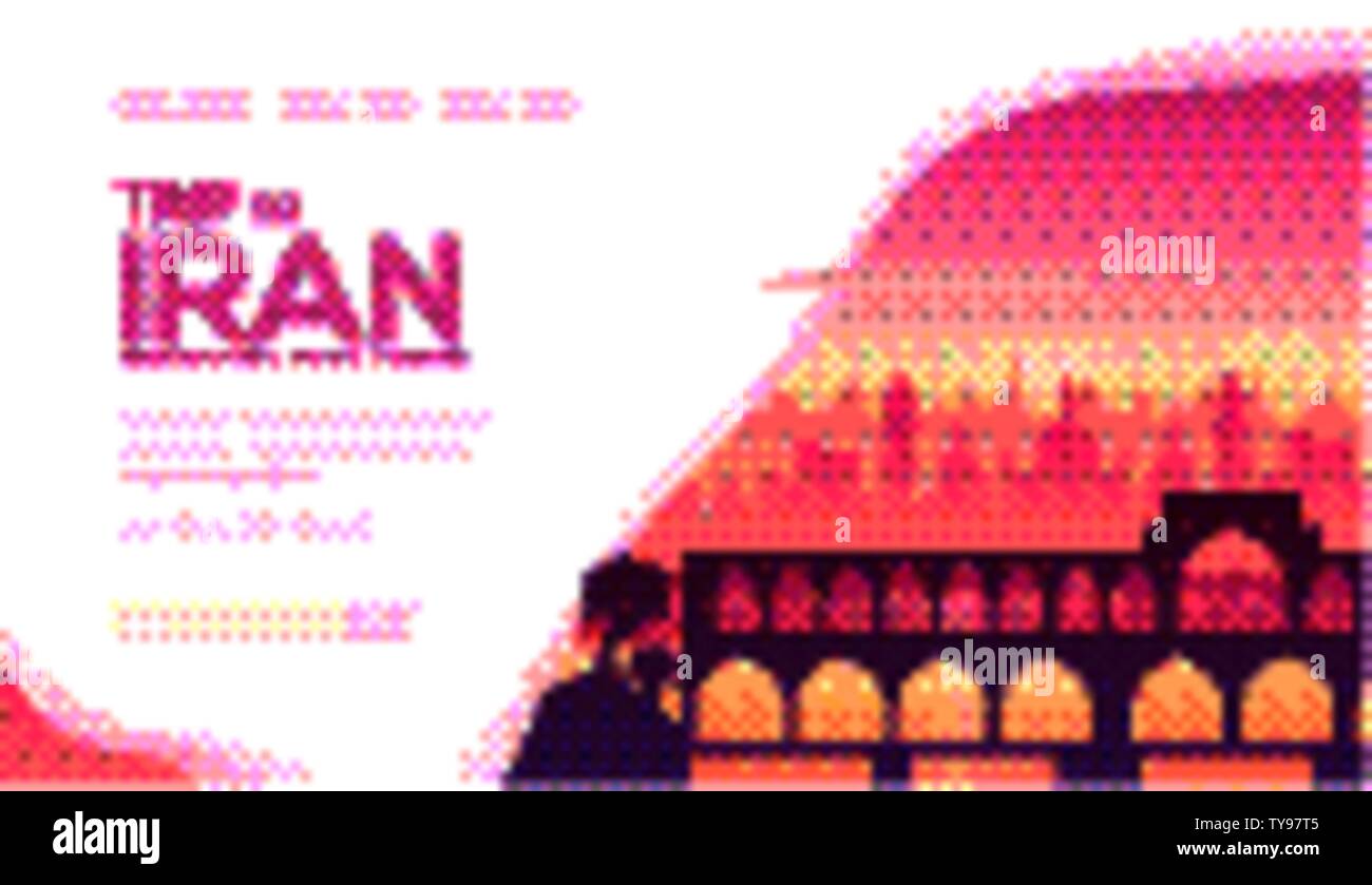 Iranian, Persian landmarks and sightseeing attractions: arcs, mausoleum ...