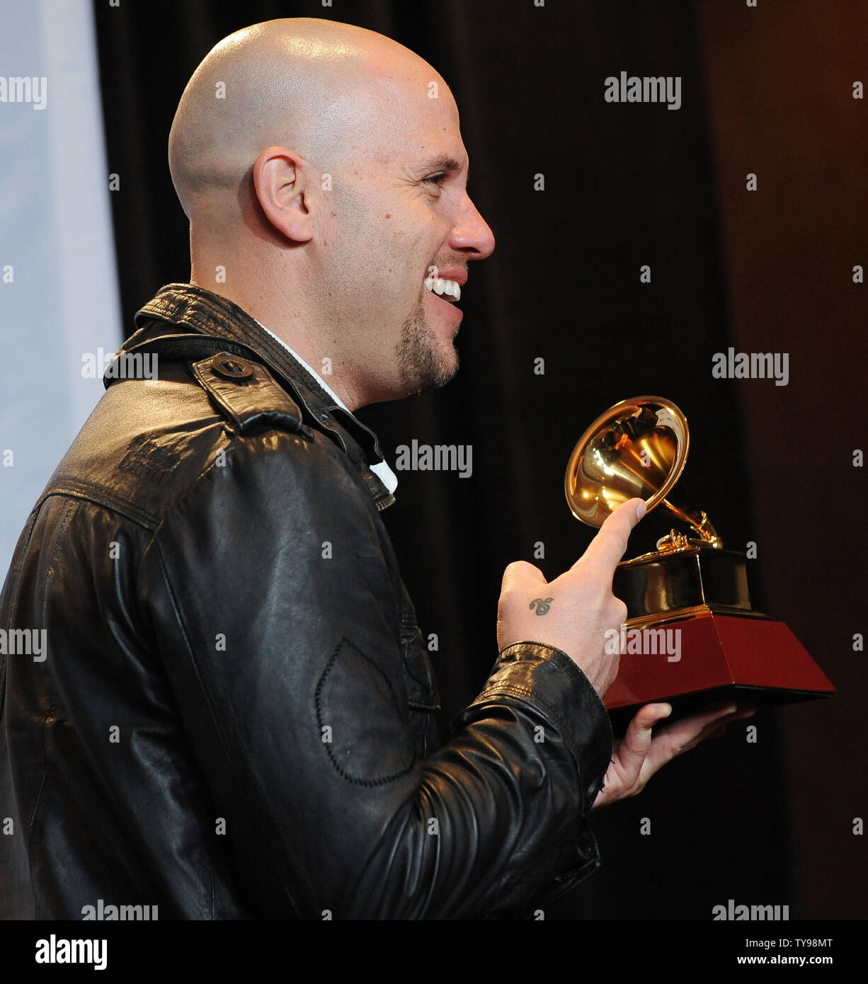 Winner of the Best Singer Songwriter Album Gian Marco appears backstage ...