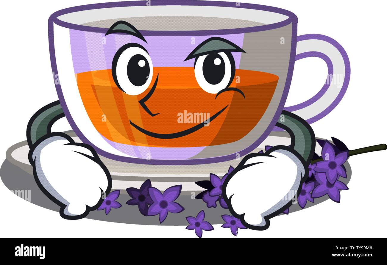 Smirking lavender tea isolated with the cartoon Stock Vector Image ...
