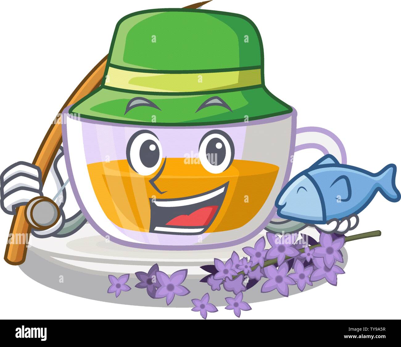 Fishing lavender tea in the character fridge Stock Vector Image & Art ...