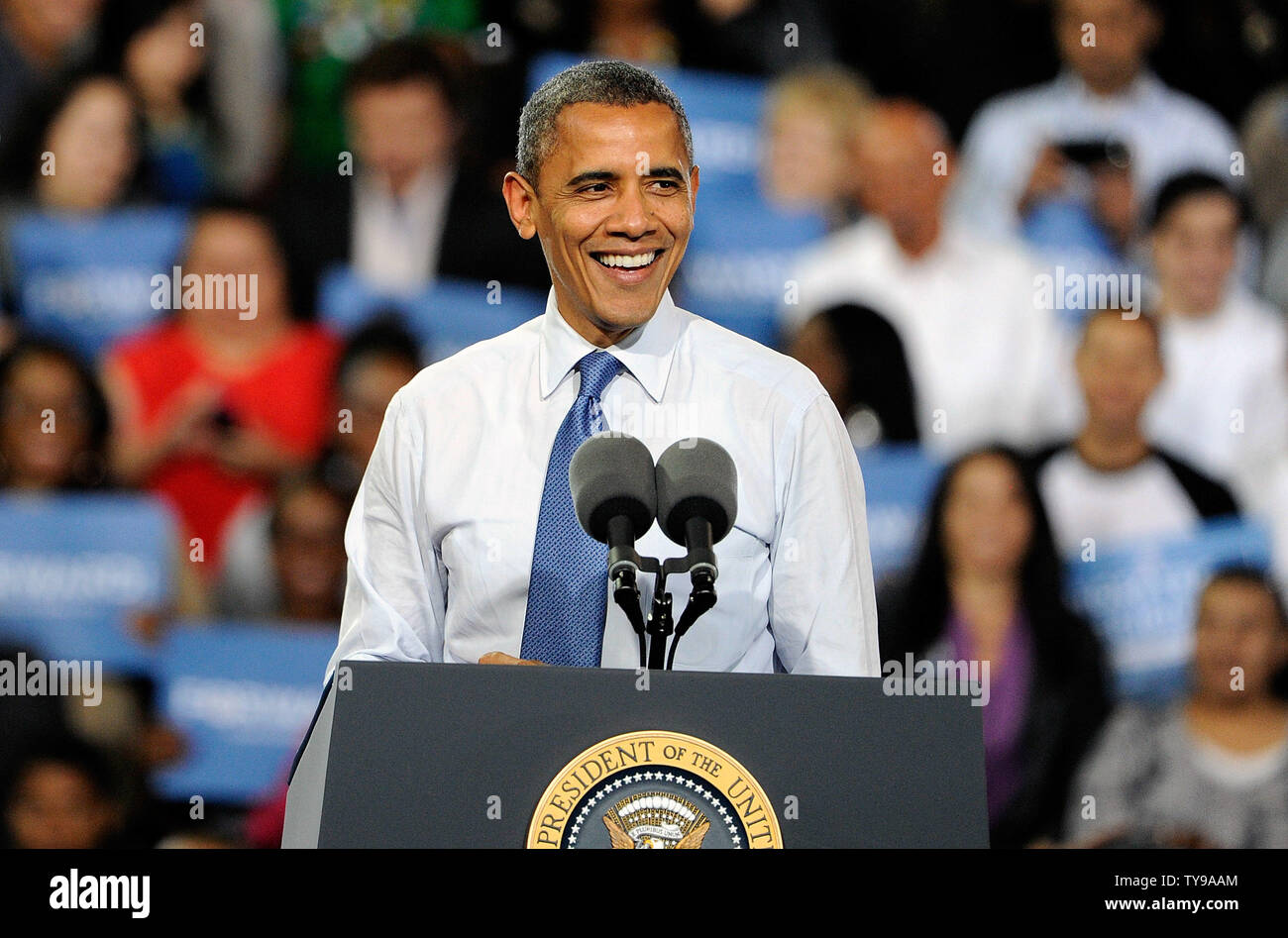 President Barack Obama speaks at a campaign event at Doolittle Park in ...