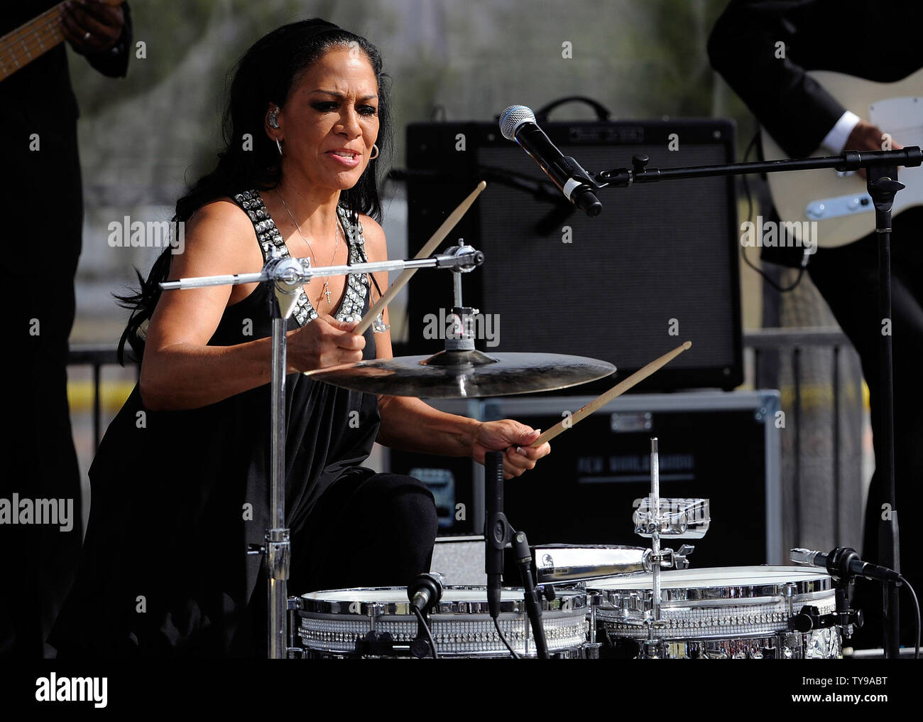 Musician Sheila E. performs at a grassroots rally in support of ...