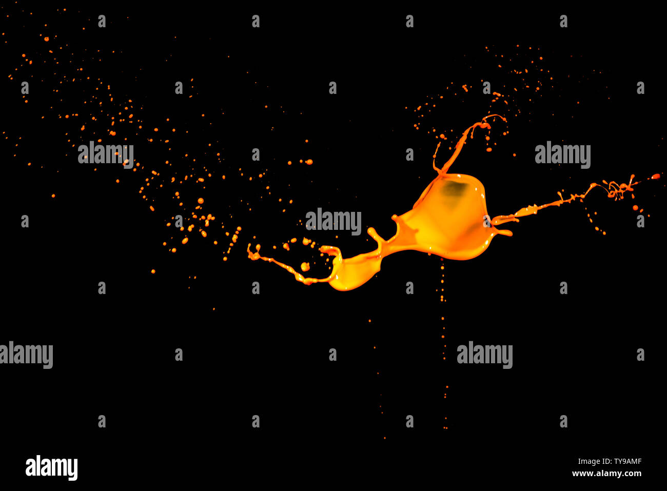 isolated orange water splash on background Stock Photo - Alamy