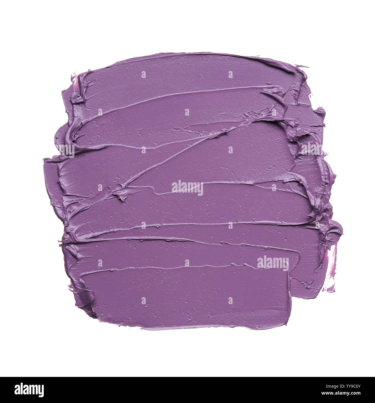 Pale purple smears and texture mascara or acrylic on a white background ...