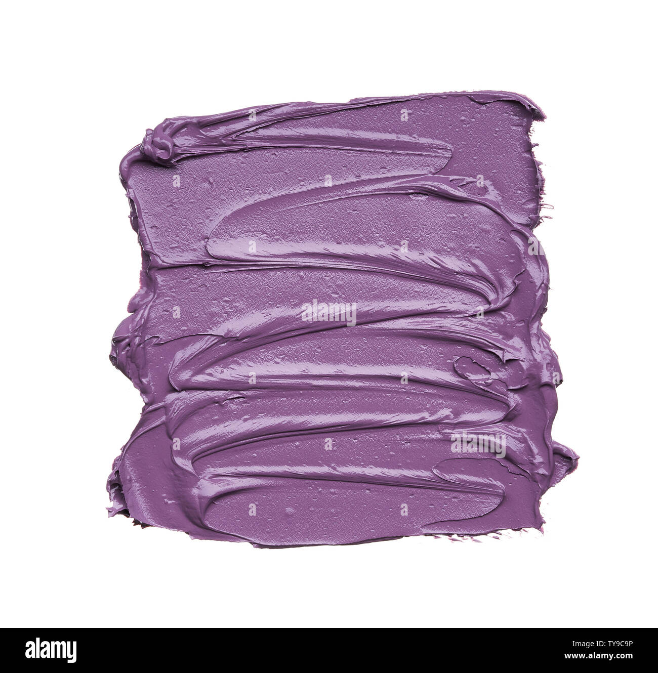 Pale purple smears and texture mascara or acrylic on a white background ...