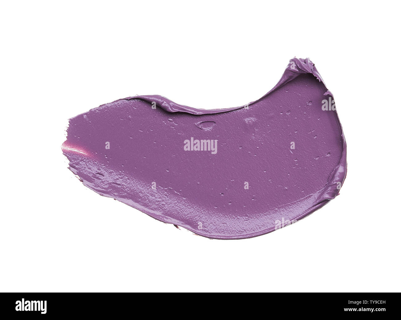 Pale purple smears and texture mascara or acrylic on a white background ...