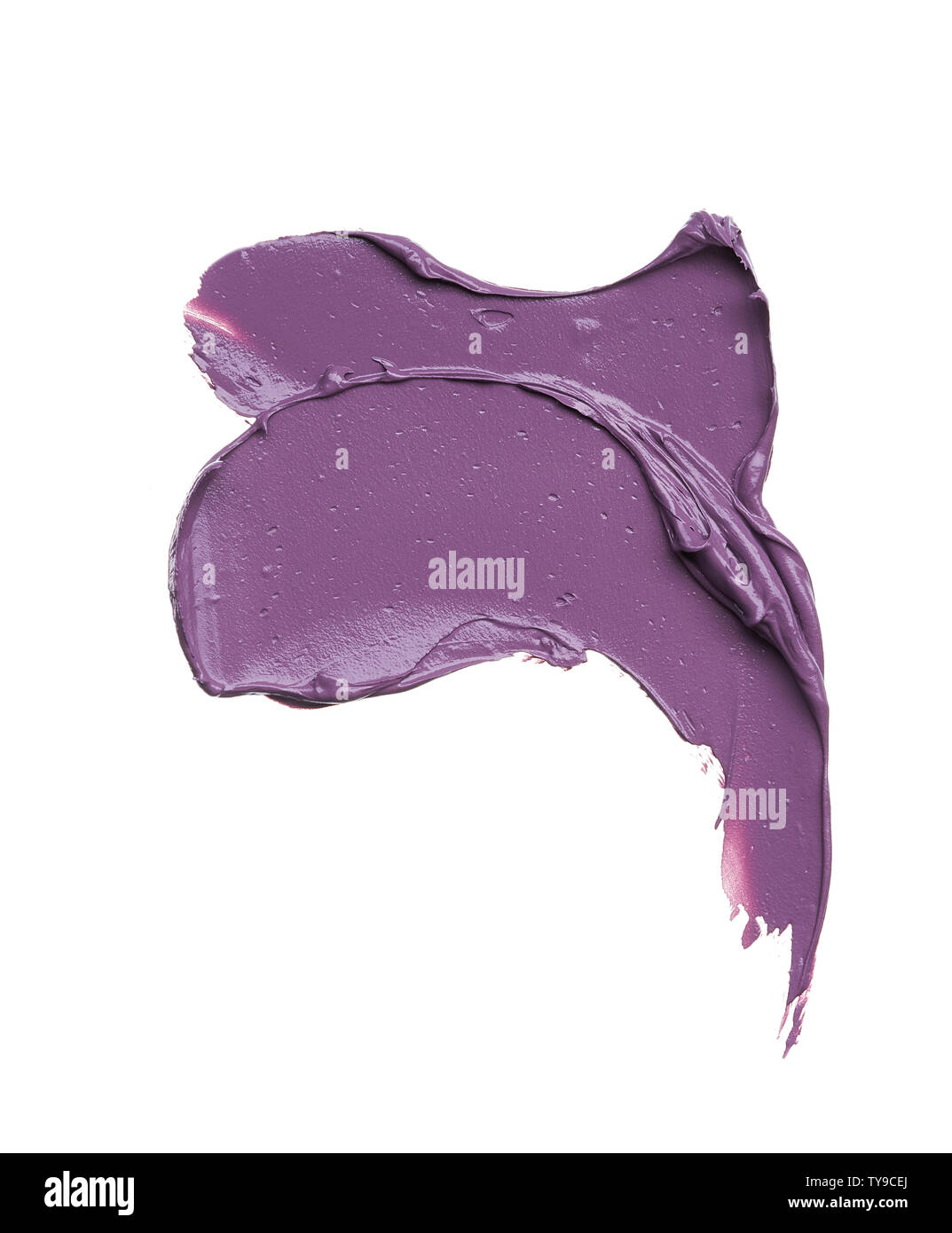 Pale purple smears and texture mascara or acrylic on a white background ...