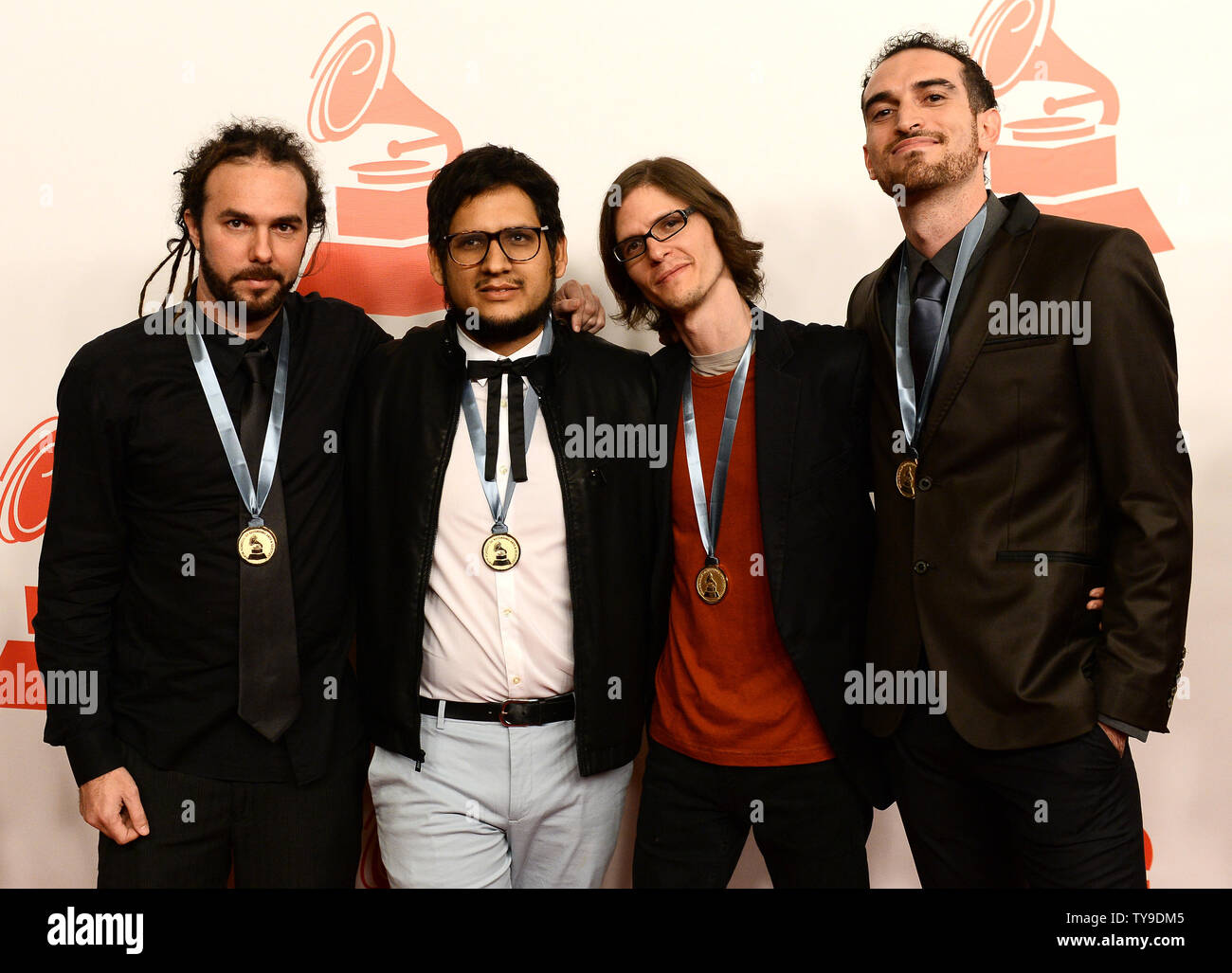Members of Famasloop arrive for the 2013 Latin Recording Academy Person ...