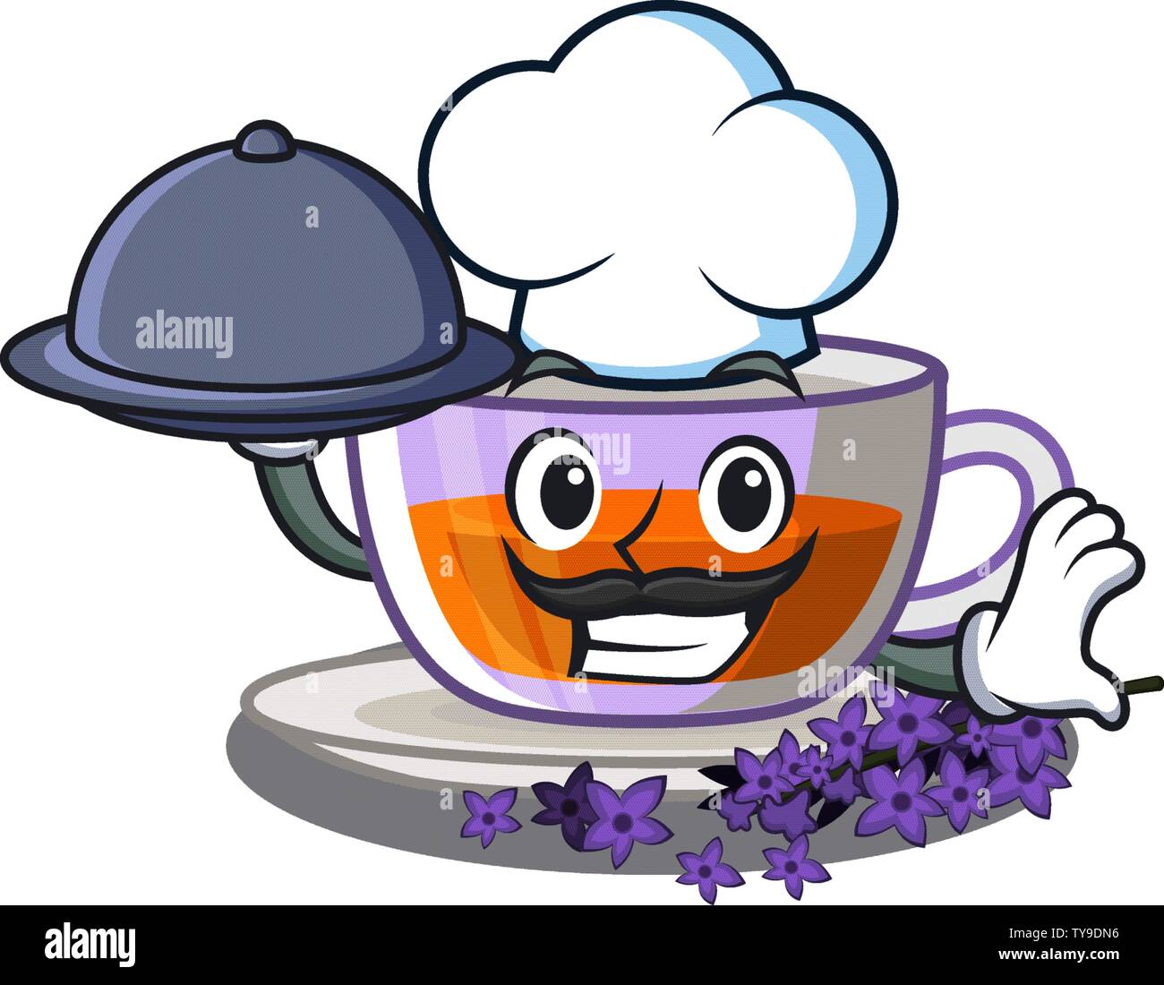 Chef with food lavender tea in the character fridge Stock Vector Image ...